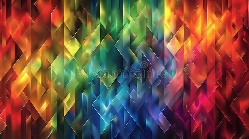 Rainbow Geometric Shapes Abstract Background Stock Illustration ...