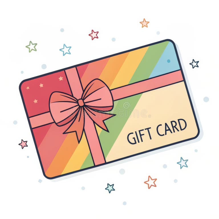 Rainbow Gift Card Design Vector Illustration, Gift Voucher, Coupon ...