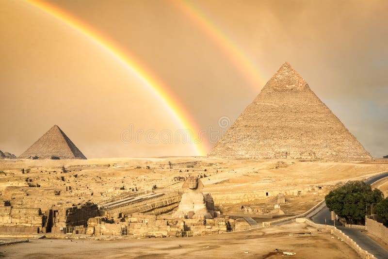 Rainbow in Giza stock image. Image of cairo, sculpture - 217741271