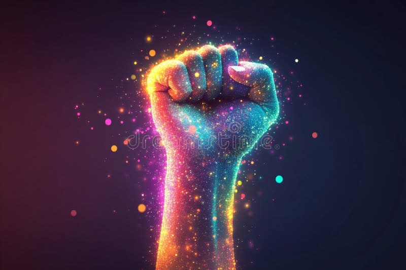 Rainbow Glitter Fist Power Unity Strength Concept High Quality Image ...
