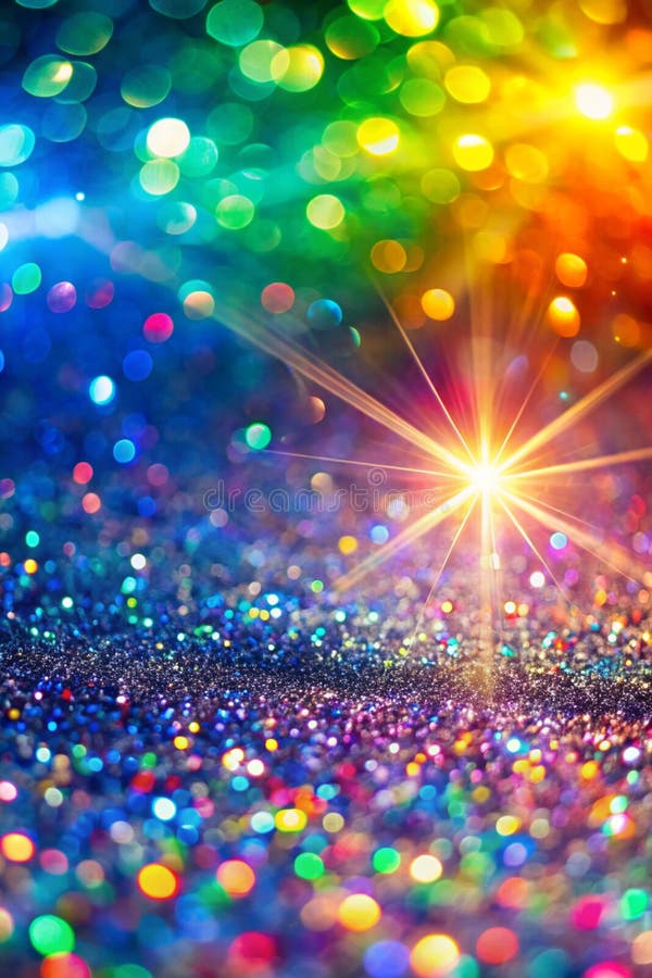 Rainbow Glitter and Sparkle Light Prism Background Stock Illustration ...