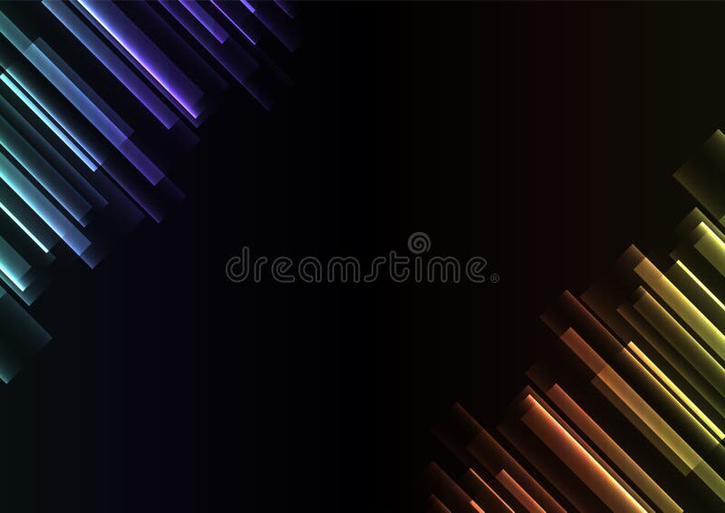 Dark Rainbow Abstract Bar Line Background Stock Vector - Illustration ...