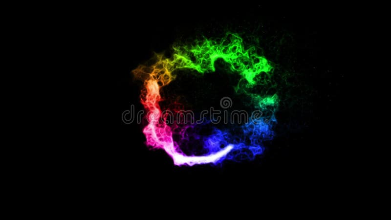 Rainbow Glow Fire Particle Trail Effect Circle Animation Stock Video ...