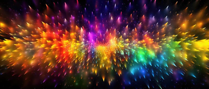 Rainbow Glow Wave Particle Abstract Background. Light Blurred of ...