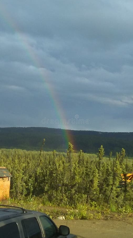 Rainbow Goldstream Valley stock image. Image of rainbow - 129851103