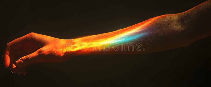 Rainbow Gradient Arm Minimalist Film Noir Stock Illustration ...