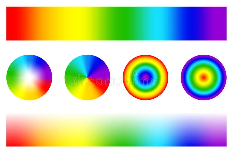 Rainbow Gradient Bars. Circular Spectrum Shapes. Vibrant Radial ...