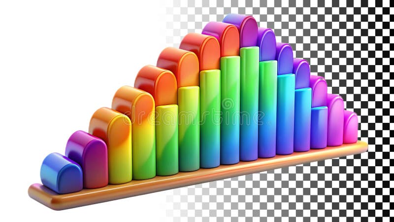 Rainbow Gradient Bars Icon, Colorful Spectrum for Progress and ...