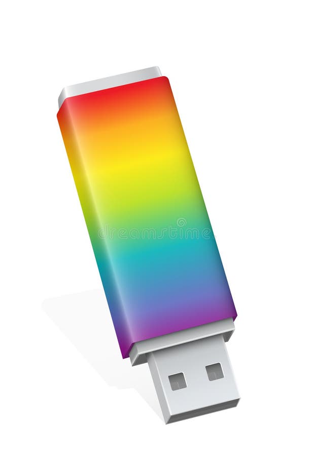 Rainbow Colored USB Flash Drive Computer Fun Stock Vector ...