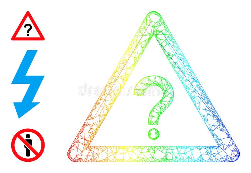 Rainbow Gradient Irregular Mesh Question Warning Icon Stock Vector ...