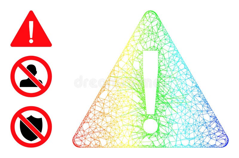 Rainbow Gradient Irregular Mesh Warning Icon Stock Illustration ...