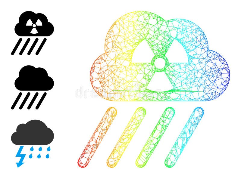 Rainbow Gradient Linear Mesh Radioactive Rain Icon Stock Photo - Image ...