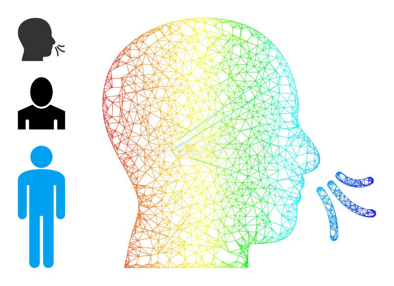 Rainbow Gradient Linear Mesh Sniff Icon Stock Illustration ...