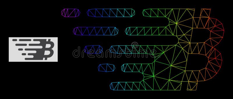 Spectrum Gradient Polygonal Network Bitcoin Symbol Icon Stock Vector ...