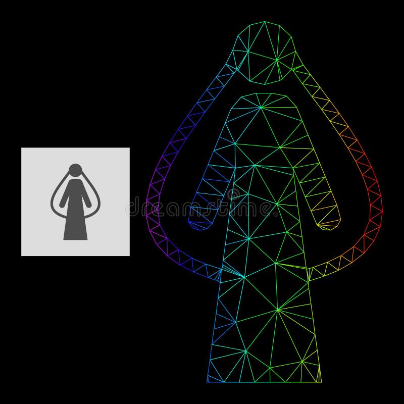 Rainbow Gradient Polygonal Network Bride Icon Stock Vector ...
