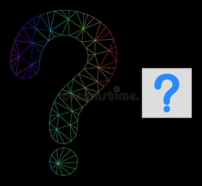 Rainbow Gradient Polygonal Network Question Mark Icon Stock Vector ...