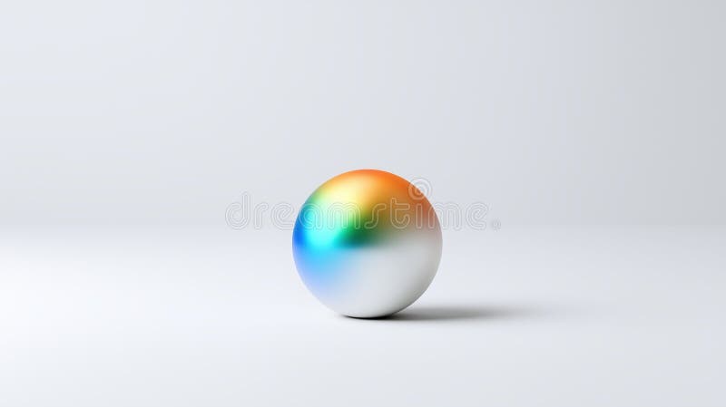 Rainbow Gradient Sphere. Smooth Metallic Sphere with Vibrant Gradient ...