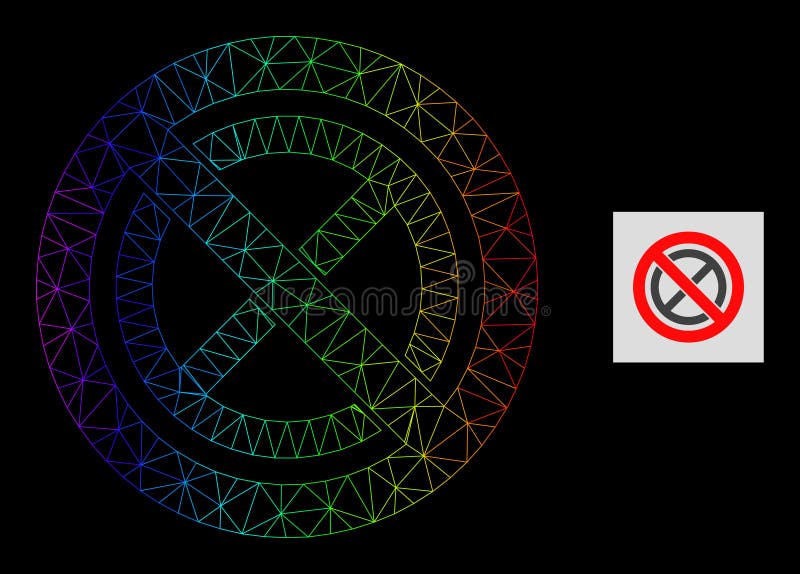 Rainbow Gradiented Polygonal Mesh Forbidden Ban Icon Stock Vector ...