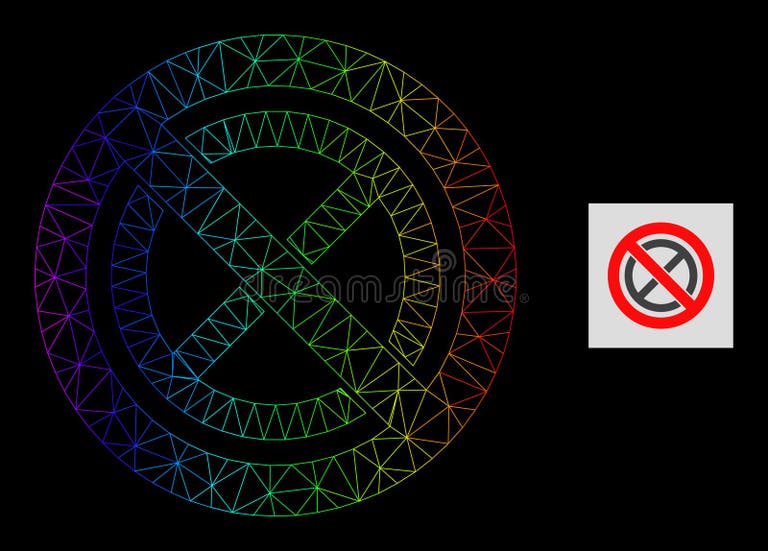 Rainbow Gradiented Polygonal Mesh Forbidden Ban Icon Stock Vector ...