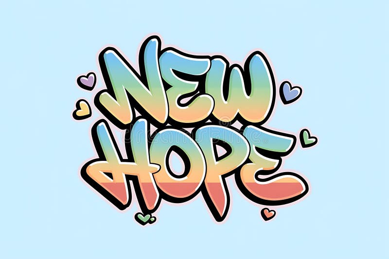 Rainbow Graffiti Style New Hope Text Art Design Stock Illustration ...