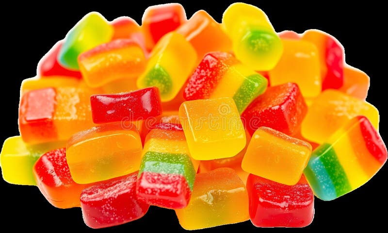 Rainbow Gummy Candy Isolated on Transparent Background Stock Photo ...