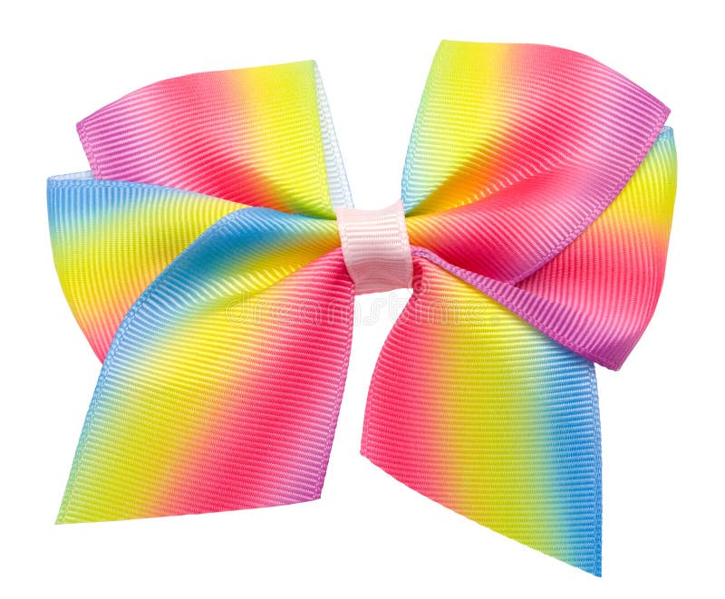Rainbow Hair Bow stock image. Image of ribbon, gift - 256835297