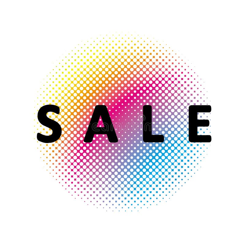Sale Vector Symbol. Rainbow Halftone Circle Below. White Background ...
