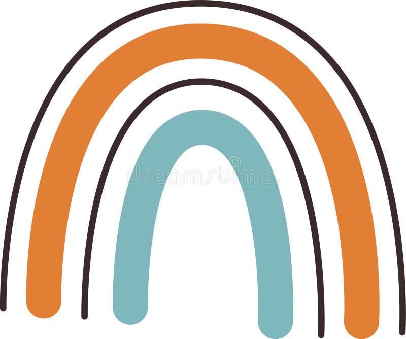 Rainbow Hand Drawn stock vector. Illustration of modern - 318082381