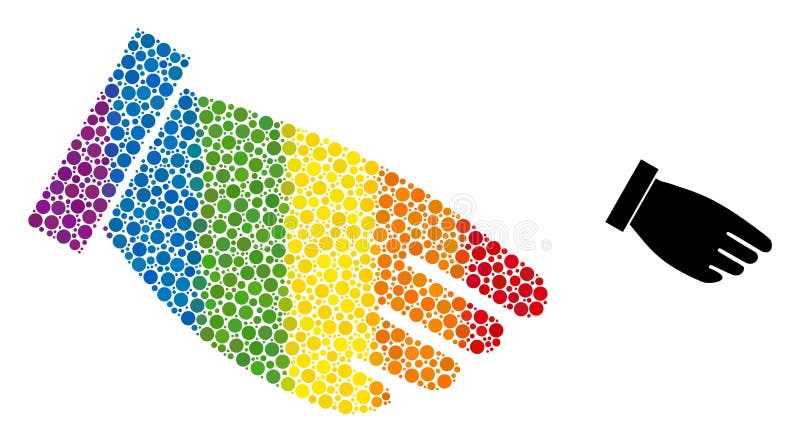 Rainbow Hand Palm Composition Icon of Circles Stock Vector ...