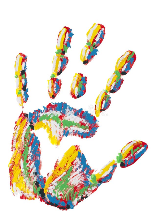 Rainbow isolated handprint stock illustration. Illustration of human ...