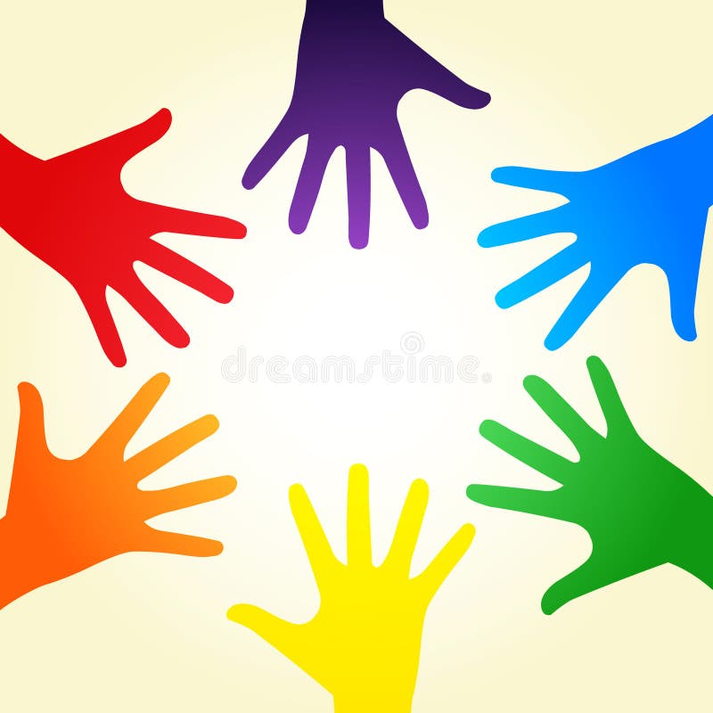Rainbow hands stock vector. Illustration of friendship - 16974518