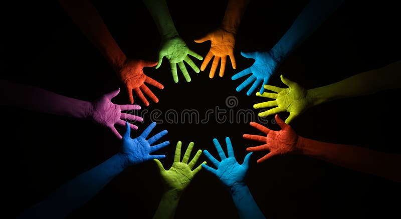 Rainbow Hands United: Diversity, Unity, and Inclusion Symbol Stock ...