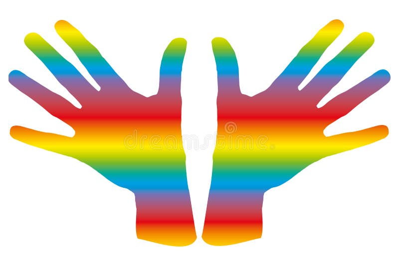 Rainbow hands stock illustration. Illustration of assisting - 21574333