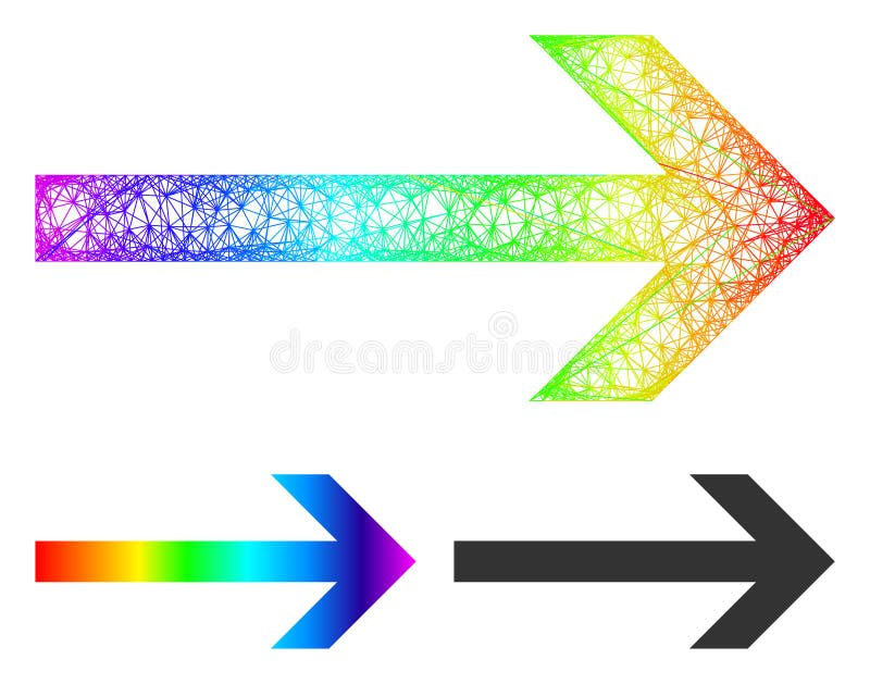Rainbow Hatched Gradient Arrow Right Icon Stock Vector - Illustration ...