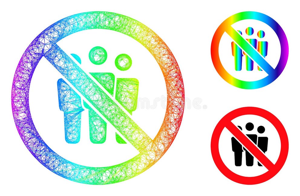 Rainbow Hatched Gradient Forbidden People Icon Stock Vector ...