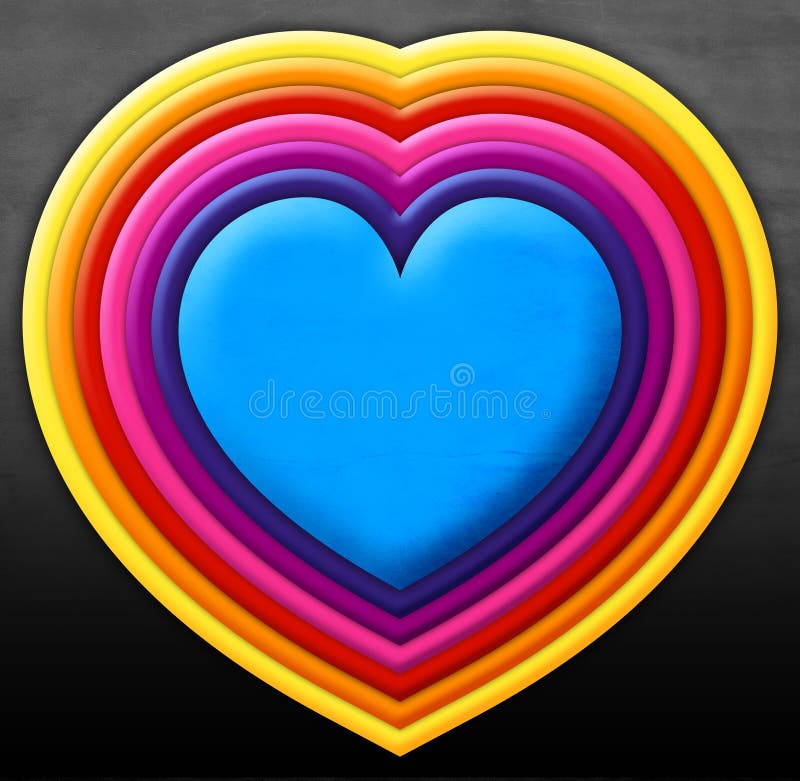 Rainbow Heart stock illustration. Illustration of diversity - 22119364
