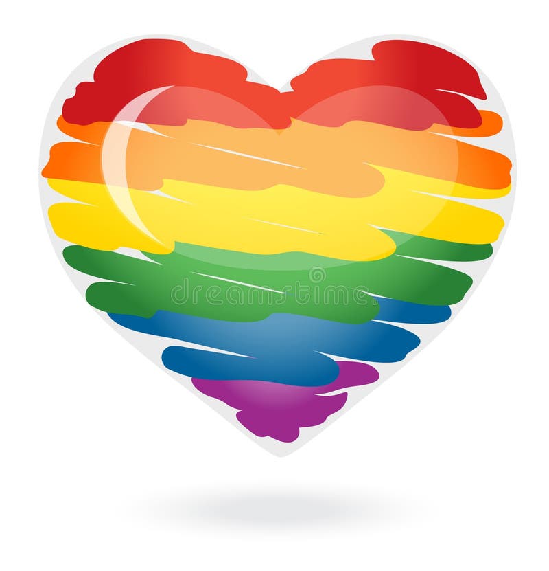 Rainbow heart stock vector. Illustration of bisexual - 23215467