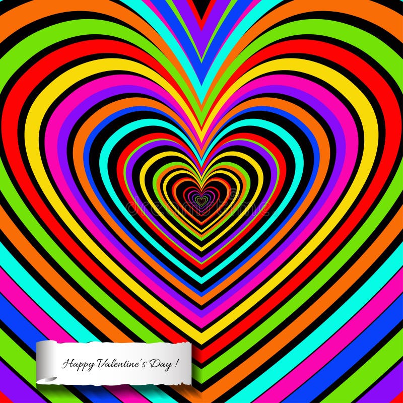 Rainbow Heart Background with Decoration of Love. Stock Vector ...