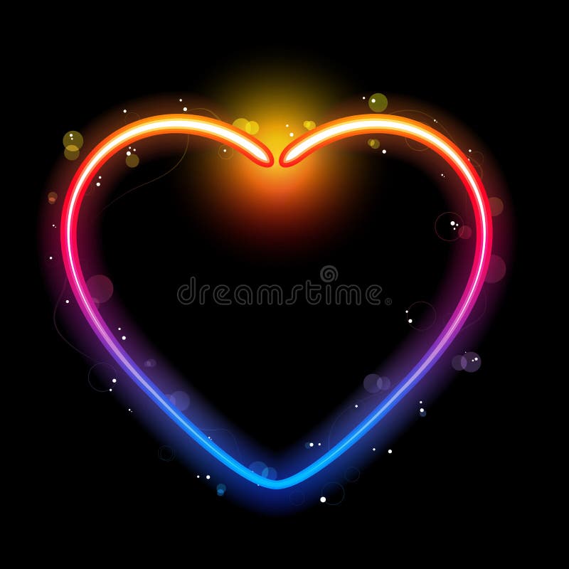Rainbow Heart Border stock illustration. Illustration of heartshapes ...