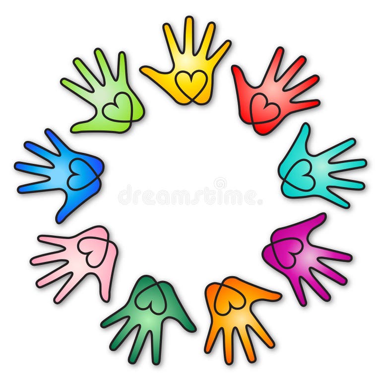 Rainbow heart hands stock vector. Illustration of colourful - 18344924