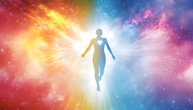 Rainbow Heart Light Burst Sky Background - Beautiful Romantic Ethereal ...