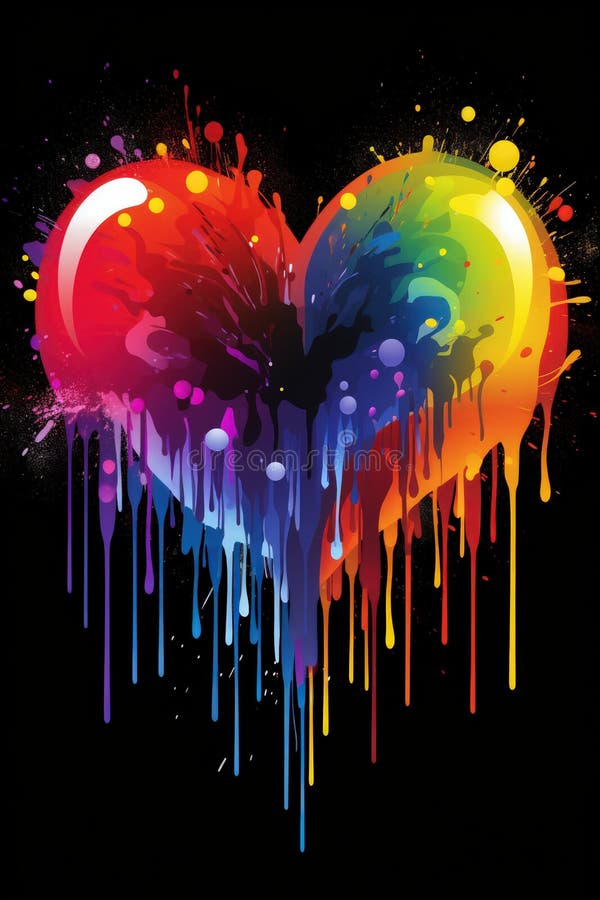 Dripping Paint Heart Stock Illustrations – 213 Dripping Paint Heart ...