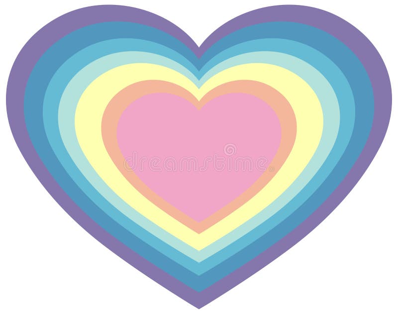 Rainbow in Heart Shape in Pastel Color Template Stock Vector ...