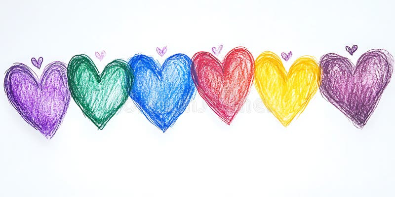 Rainbow Hearts Colorful Love Background Image Stock Illustration ...