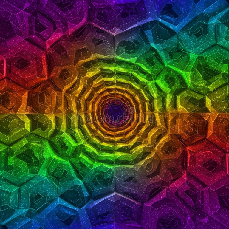Rainbow Hexagon Abstract Background Stock Illustration - Illustration of texture, psychedelic ...