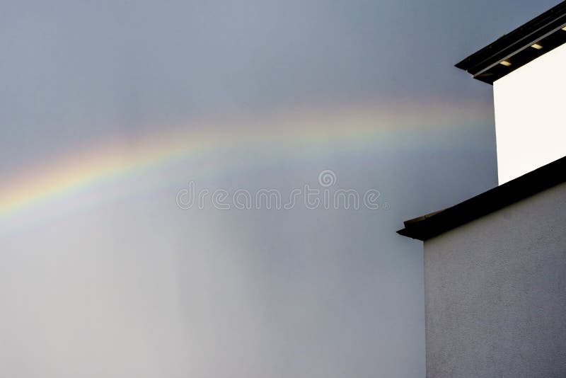 Rainbow on high-rise stock photo. Image of rainbow, silhouette - 42503356