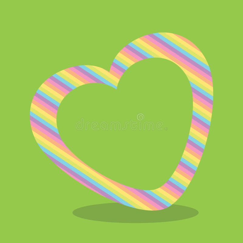 Rainbow hollow heart 25 stock vector. Illustration of heart - 197987814
