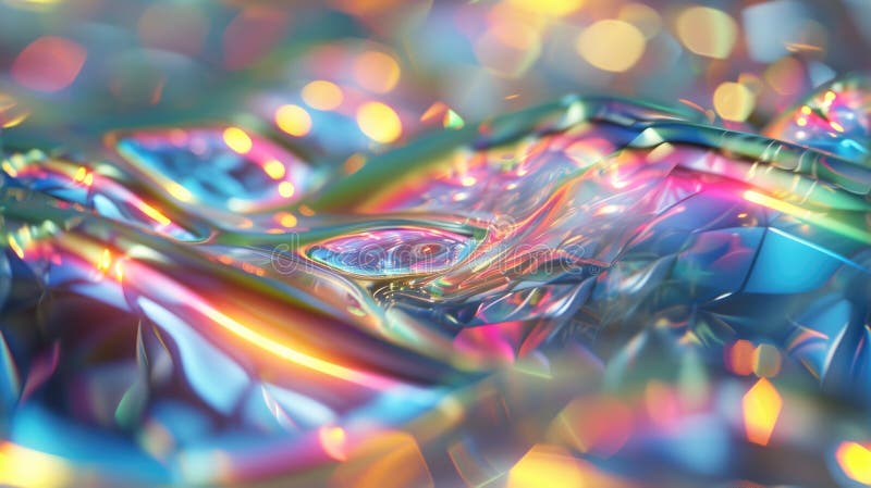 The Rainbow Hologram Abstract Picture in Form of Bright Glittering Wave ...