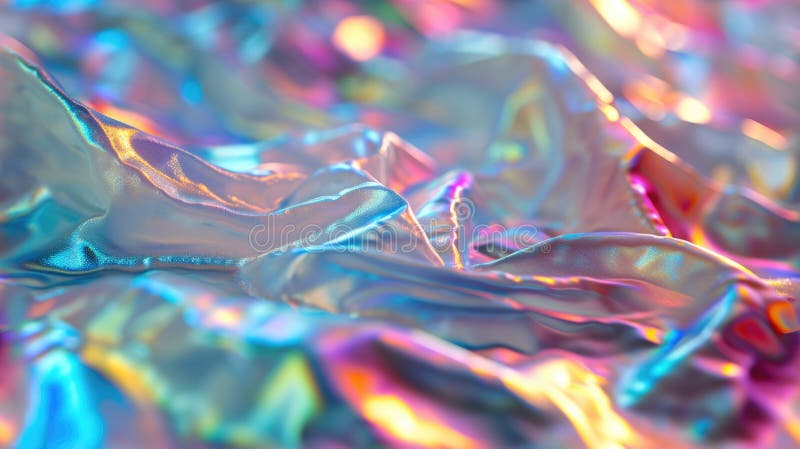The Rainbow Hologram Abstract Picture in Form of Bright Glittering Wave ...