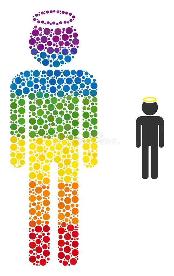 Rainbow Holy Man Figure Mosaic Icon of Spheric Dots Stock Vector ...
